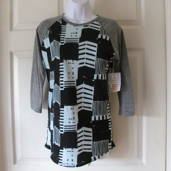 LuLaRoe | Tops | 25 Lularoe Randy Top Xs Nwt 35 Blue Black Geometric ...